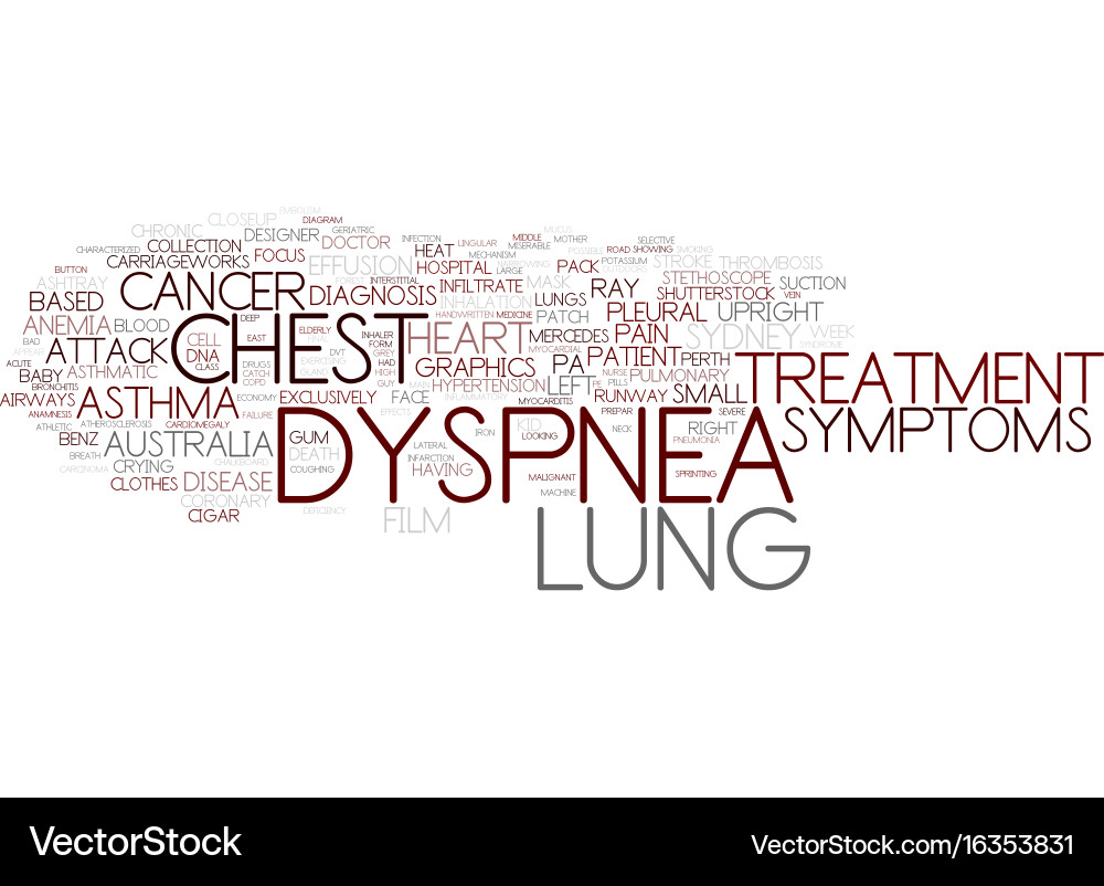 Dyspnea word cloud concept Royalty Free Vector Image