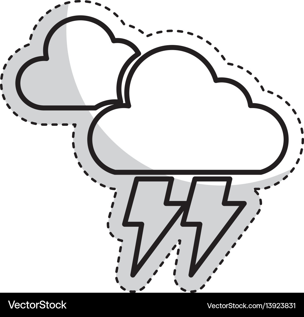 Electric storm weather isolated icon Royalty Free Vector