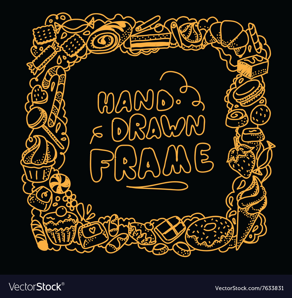 Hand drawn frame design Royalty Free Vector Image