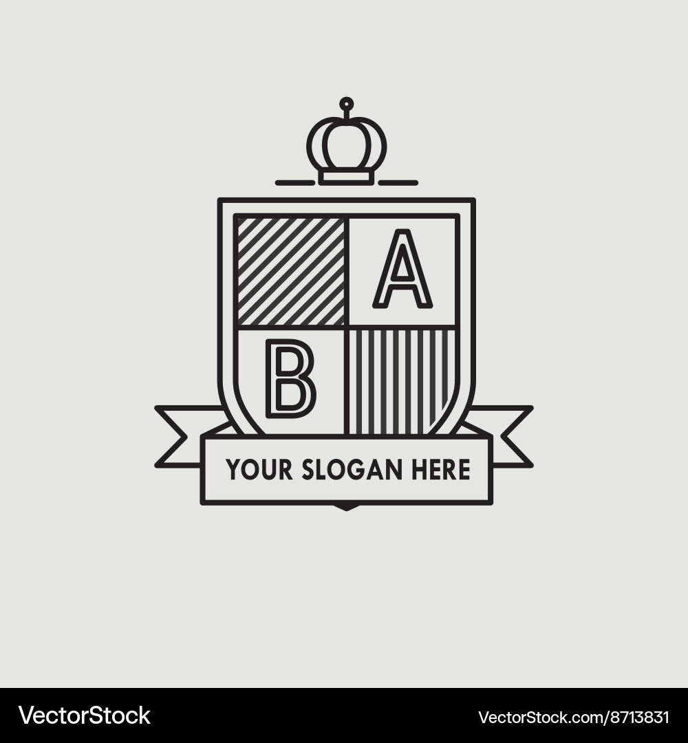 Heraldic sign black line design Royalty Free Vector Image