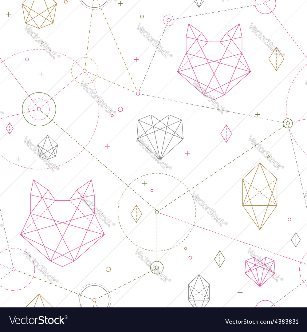 Hipster cat pattern Royalty Free Vector Image - VectorStock