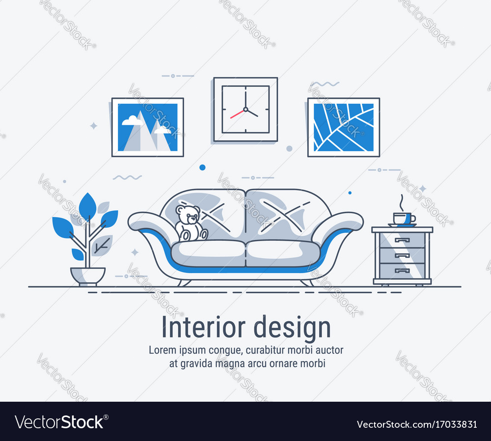 Interior design Royalty Free Vector Image - VectorStock