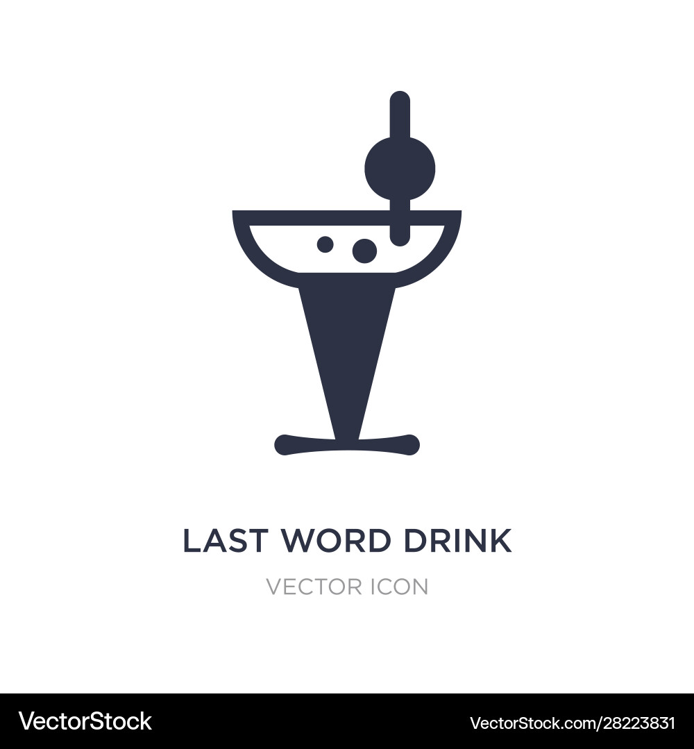 Last word drink icon on white background simple Vector Image