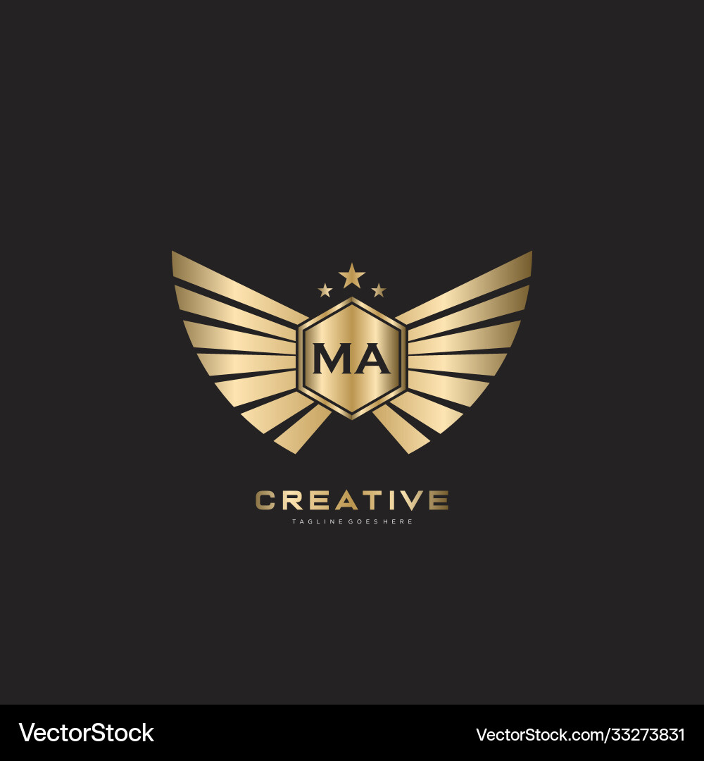Ma letter initial with royal luxury logo template Vector Image