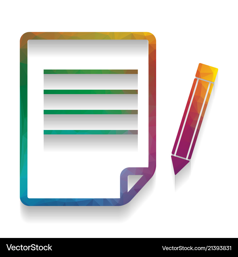 Paper and pencil sign colorful icon Royalty Free Vector