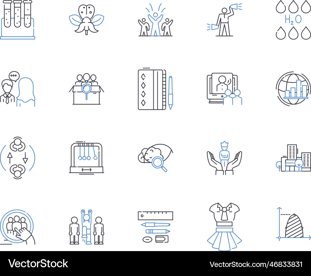 School curriculum line icons collection Royalty Free Vector