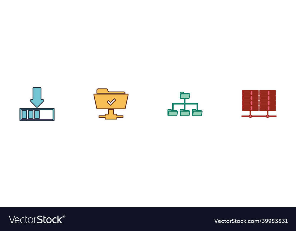 Set loading ftp operation successful folder tree Vector Image Set loading ftp operation successful folder tree Vector Image