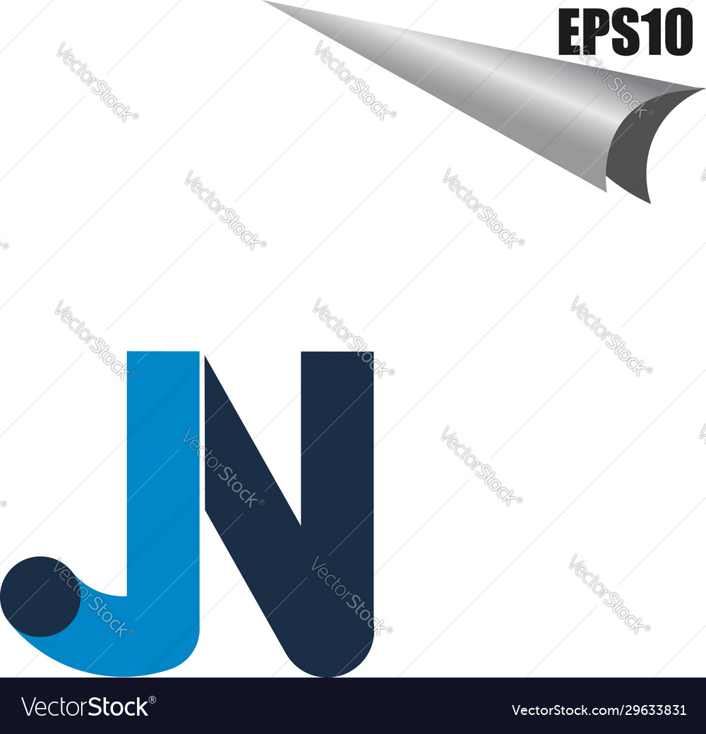 Simple jn initial monogram design template Vector Image