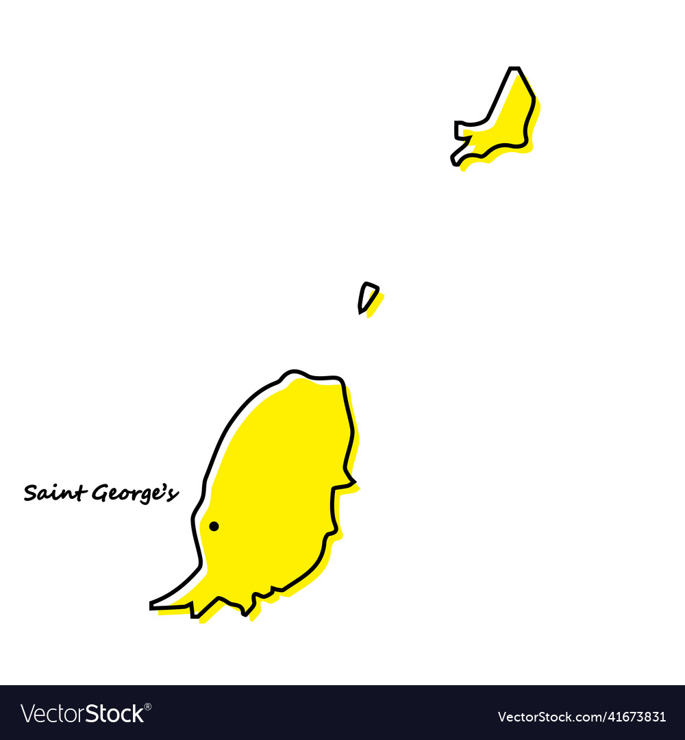 Simple outline map of grenada with capital Vector Image