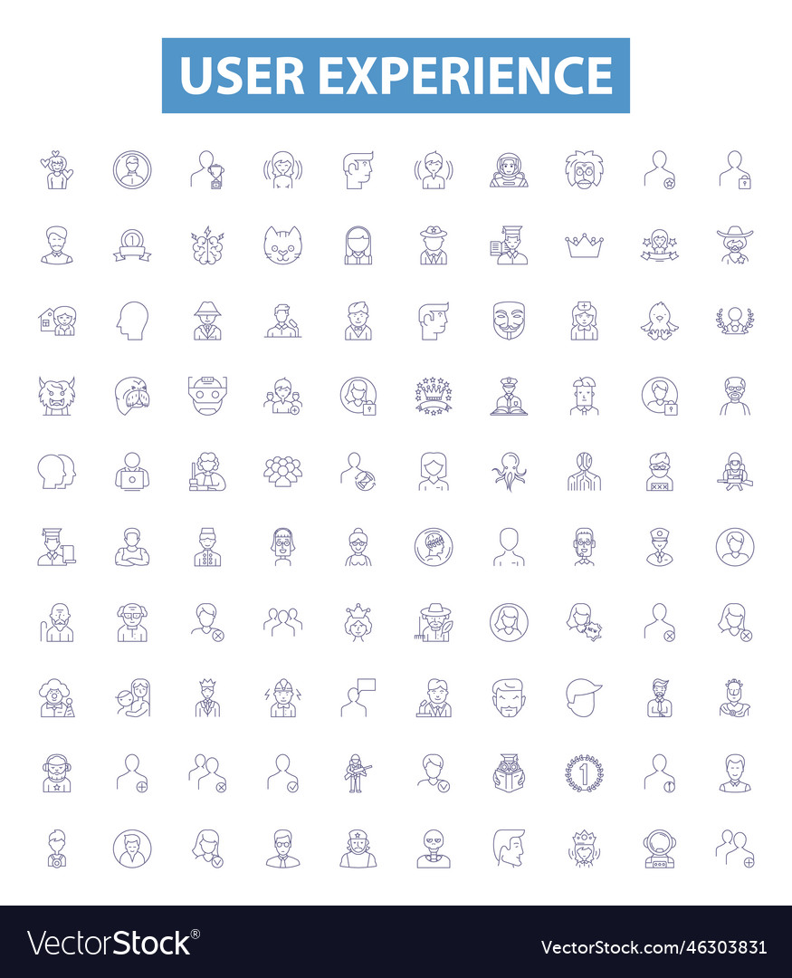 User experience line icons signs set usability Vector Image