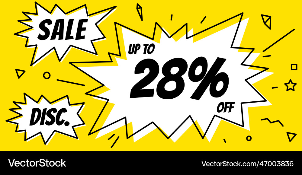 28 sale discount bubble line art chat comic Vector Image