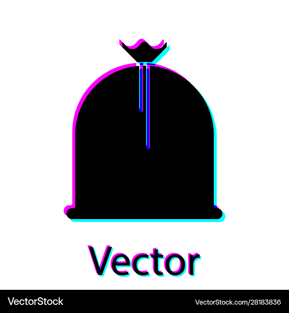 Black pirate sack icon isolated on white Vector Image