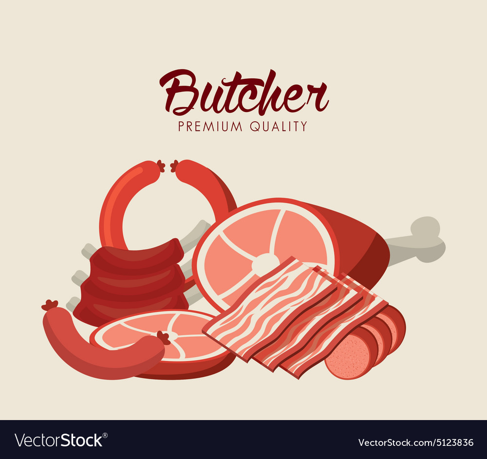 Butcher concept Royalty Free Vector Image - VectorStock
