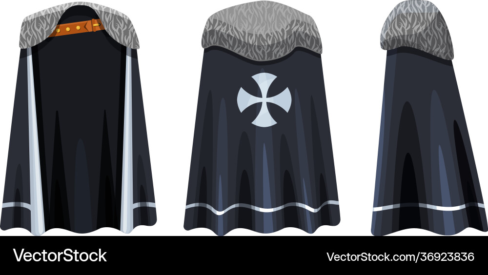 Cape military leader princely commander Royalty Free Vector