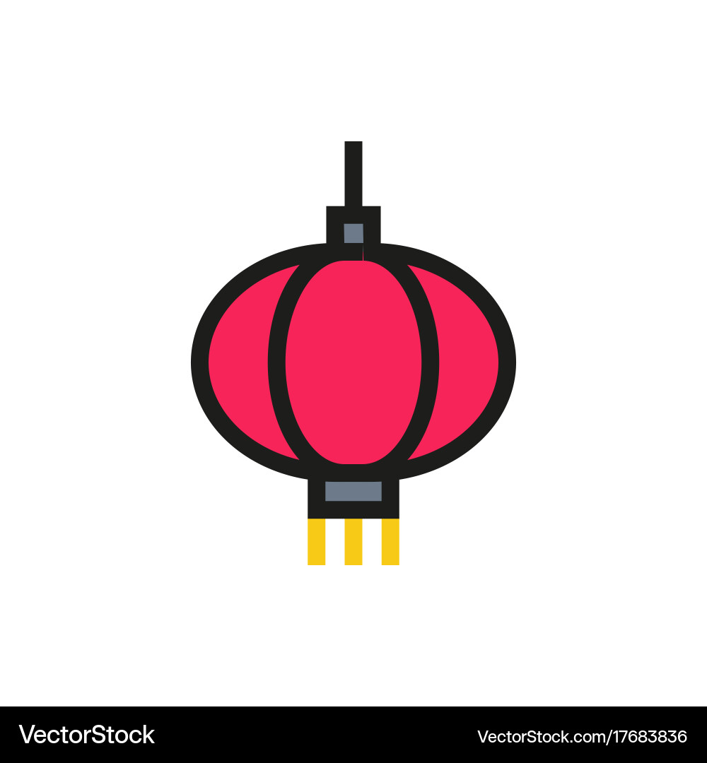 Chinese paper lanterns icon on white background Vector Image
