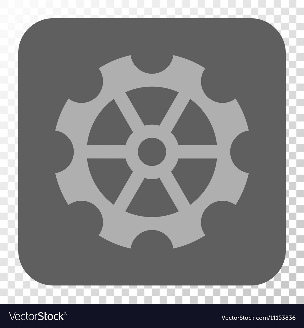 Gear rounded square button Royalty Free Vector Image