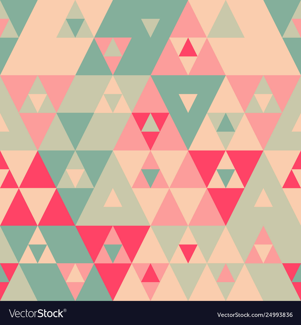 Geometric color triangles seamless pattern Vector Image