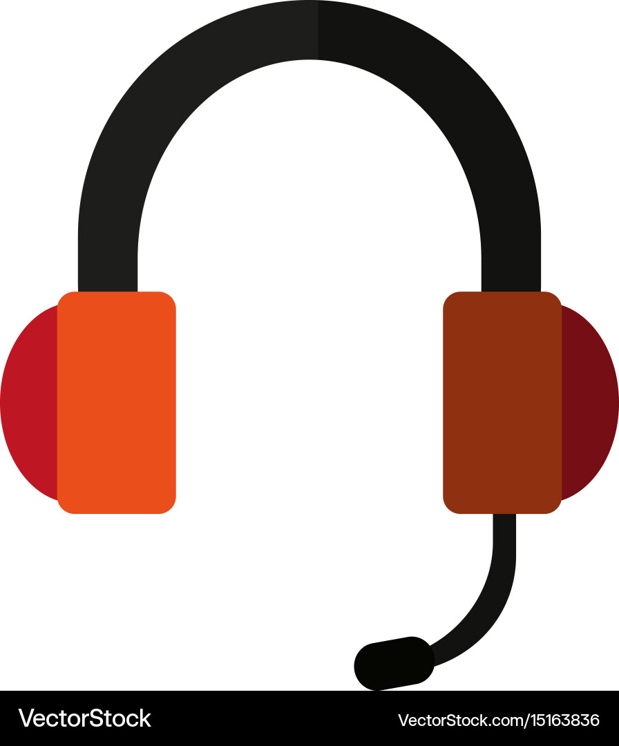 Headset headphones and microphone icon imag Vector Image
