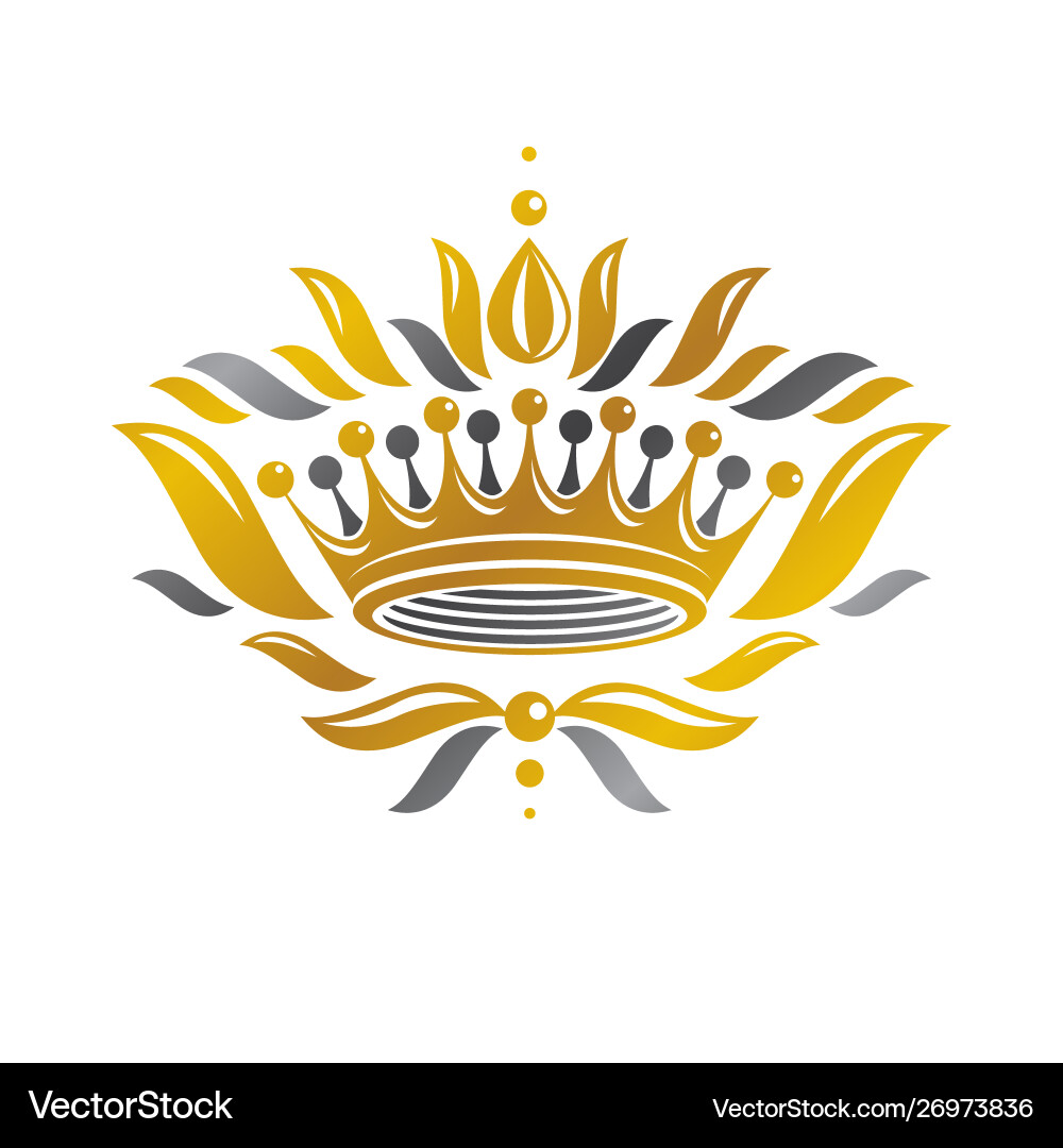 Imperial crown heraldic vintage logo ancient Vector Image