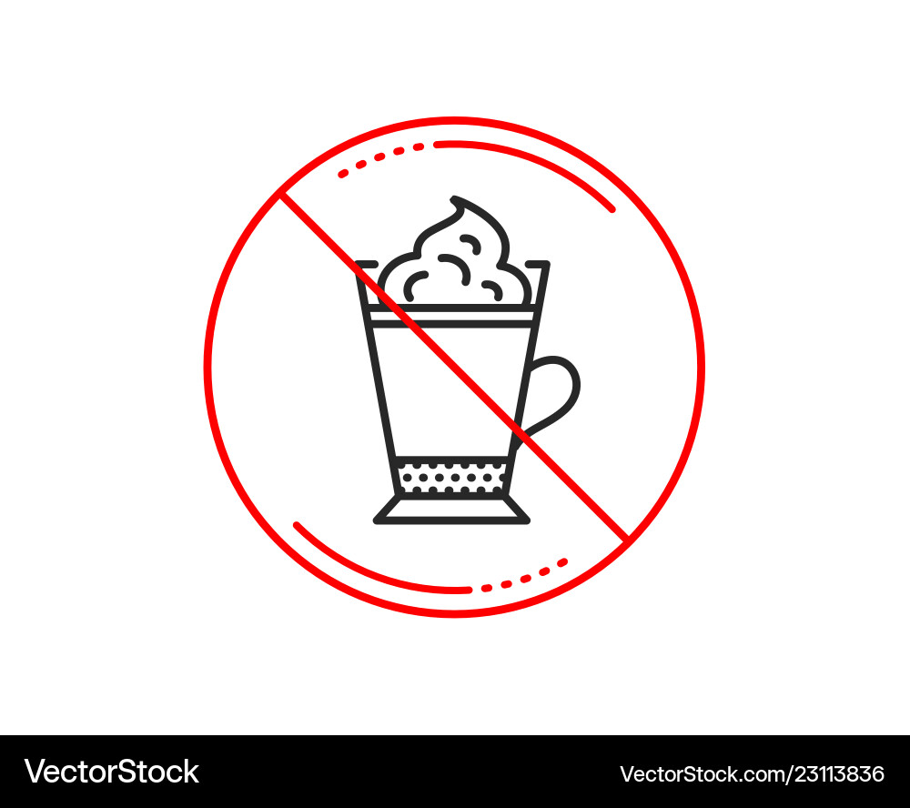 Latte coffee icon whipped cream sign Royalty Free Vector
