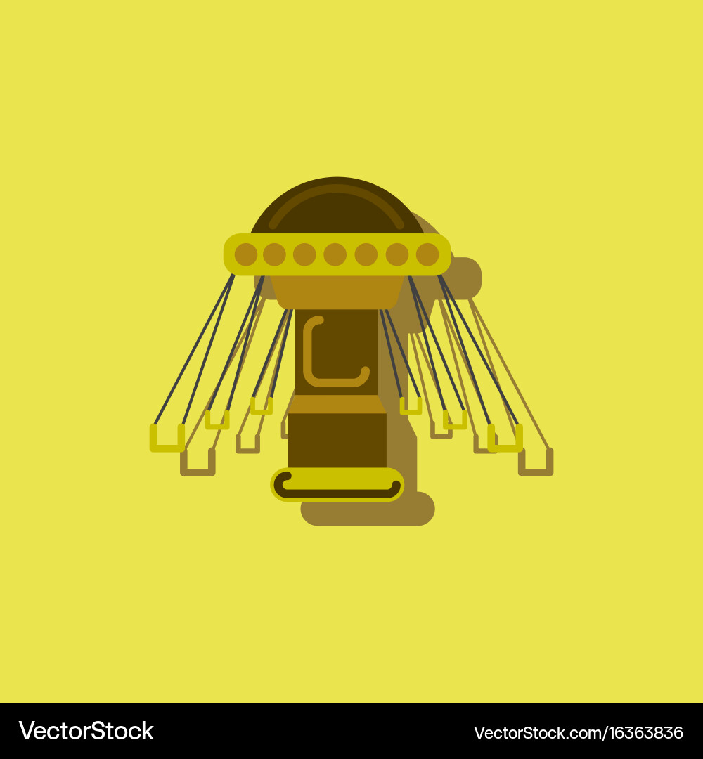 Merry-go-round icon in sticker style Royalty Free Vector