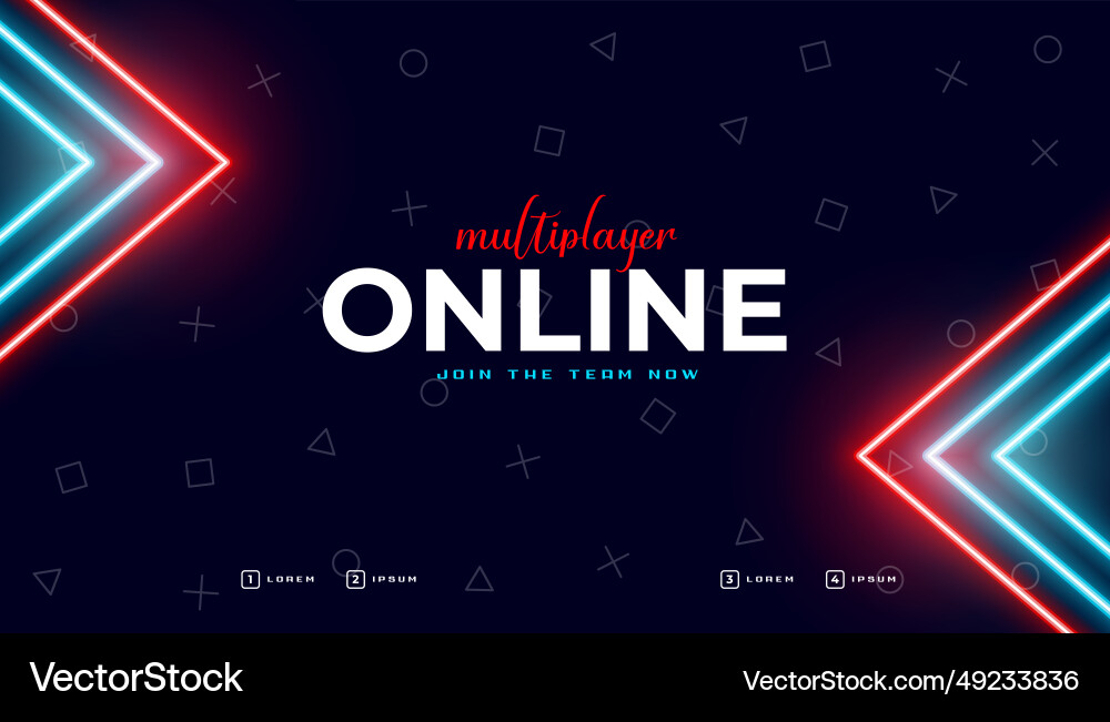Modern streamline online game play banner Vector Image