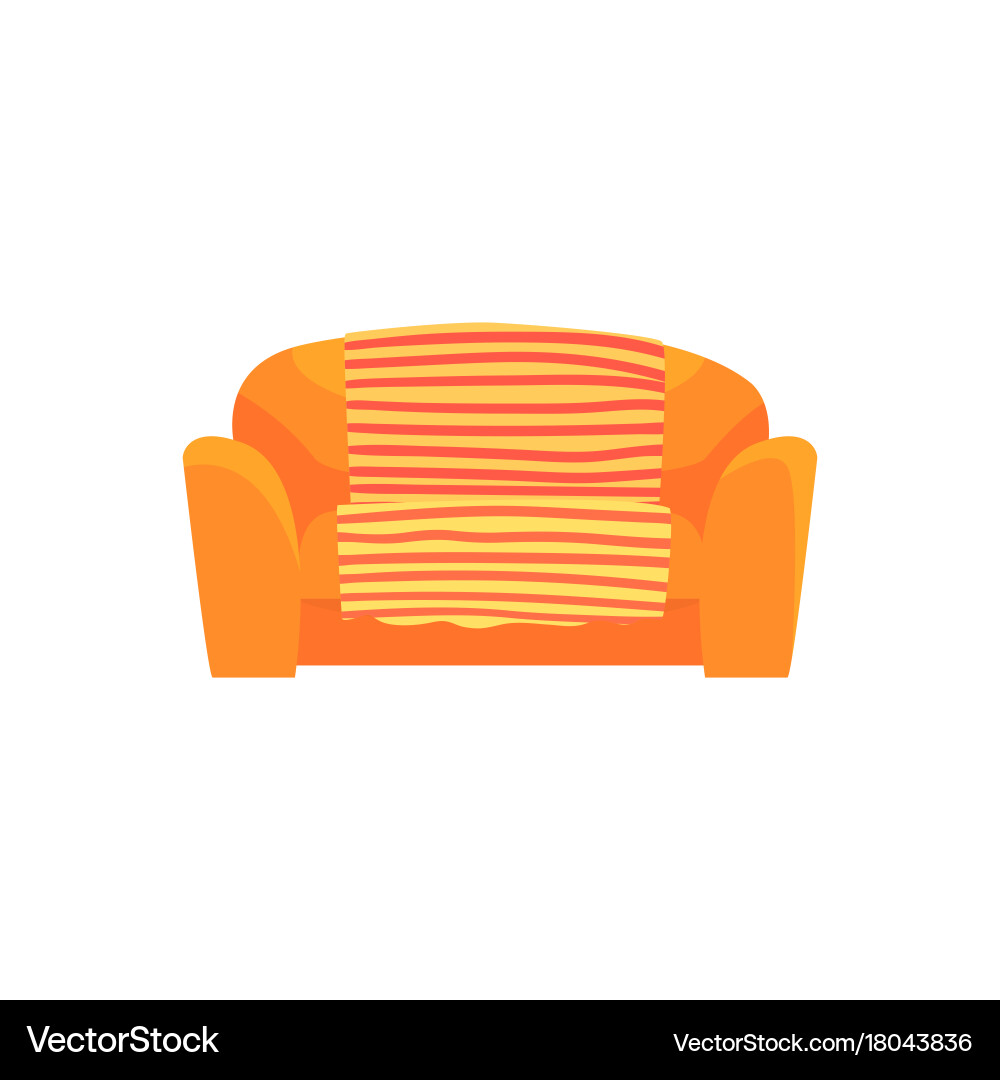 Orange sofa living room or office interior Vector Image