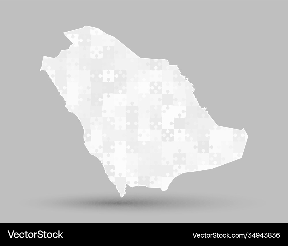 Saudi arabia map made jigsaw puzzle pieces Vector Image