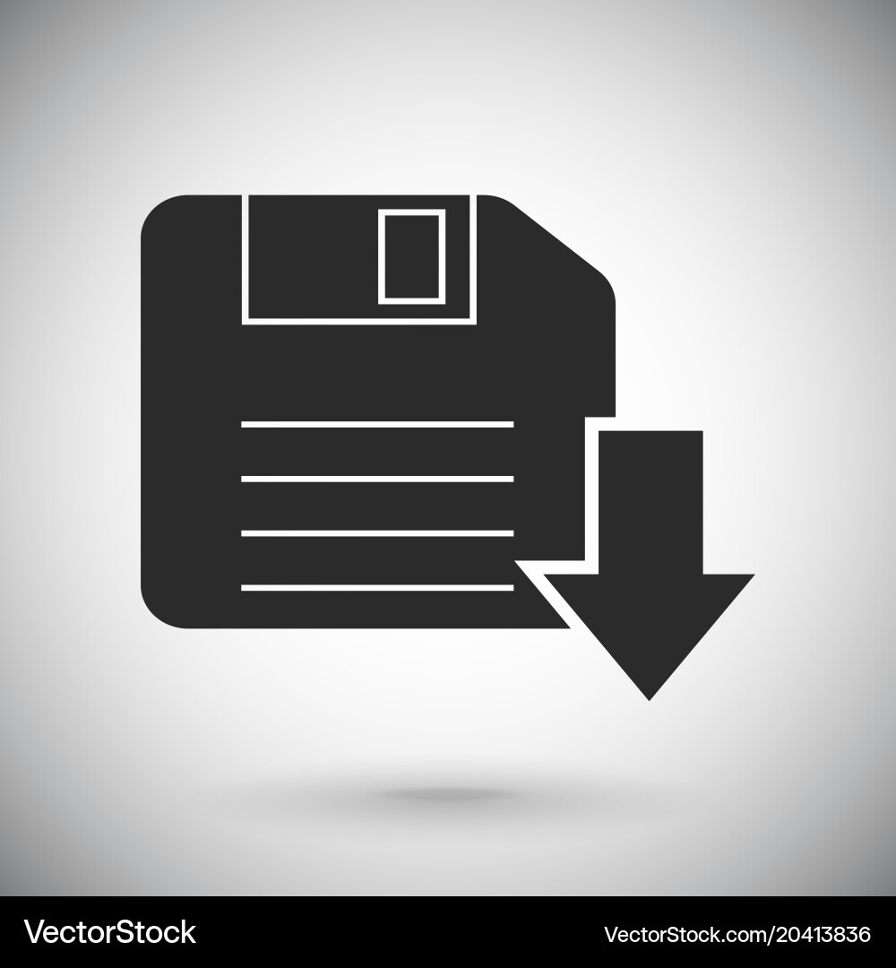 Save or download icon black silhouette symbol Vector Image