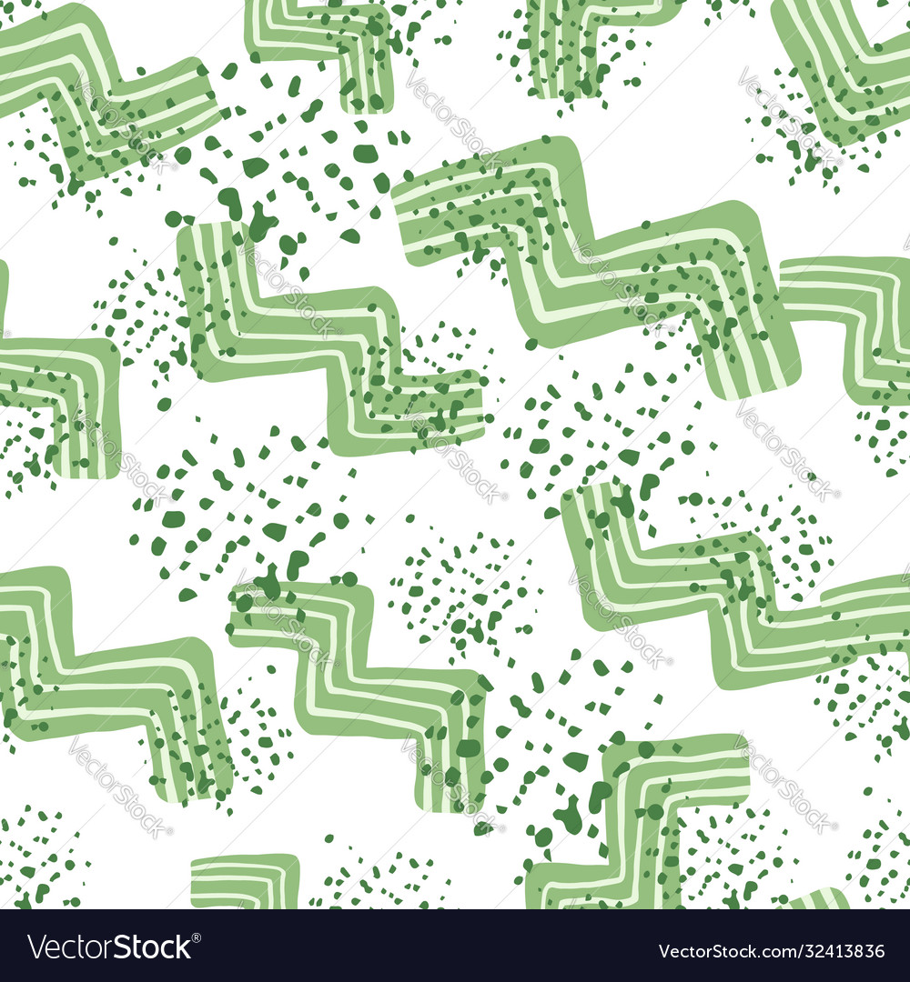 Seamless pattern with green zigzag elements Vector Image