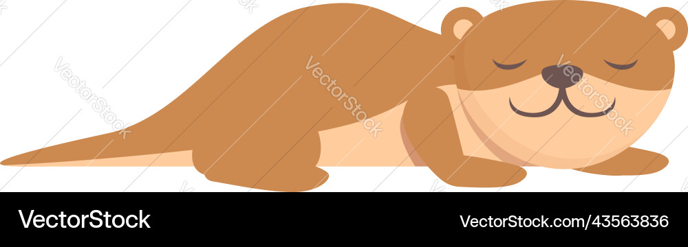Sleeping weasel icon cartoon stoat animal Vector Image