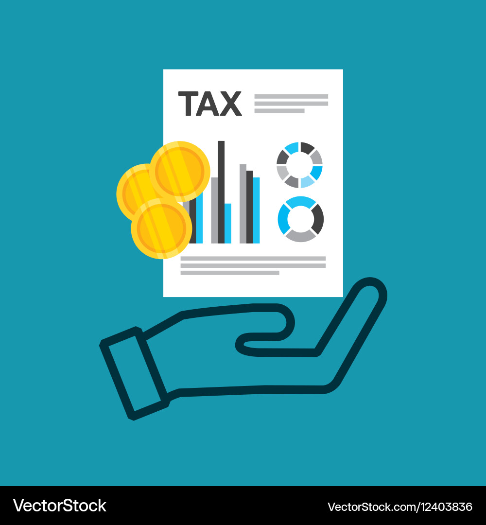 Tax time flat line icons Royalty Free Vector Image