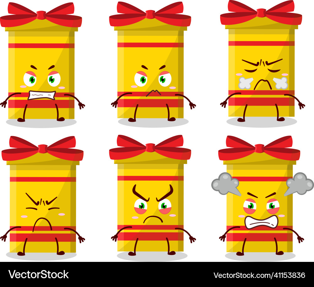 Yellow long gift box cartoon character Royalty Free Vector