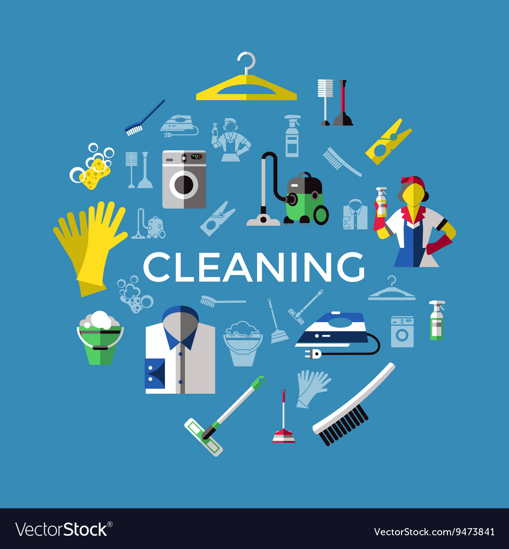 Cleaning Round Composition Royalty Free Vector Image