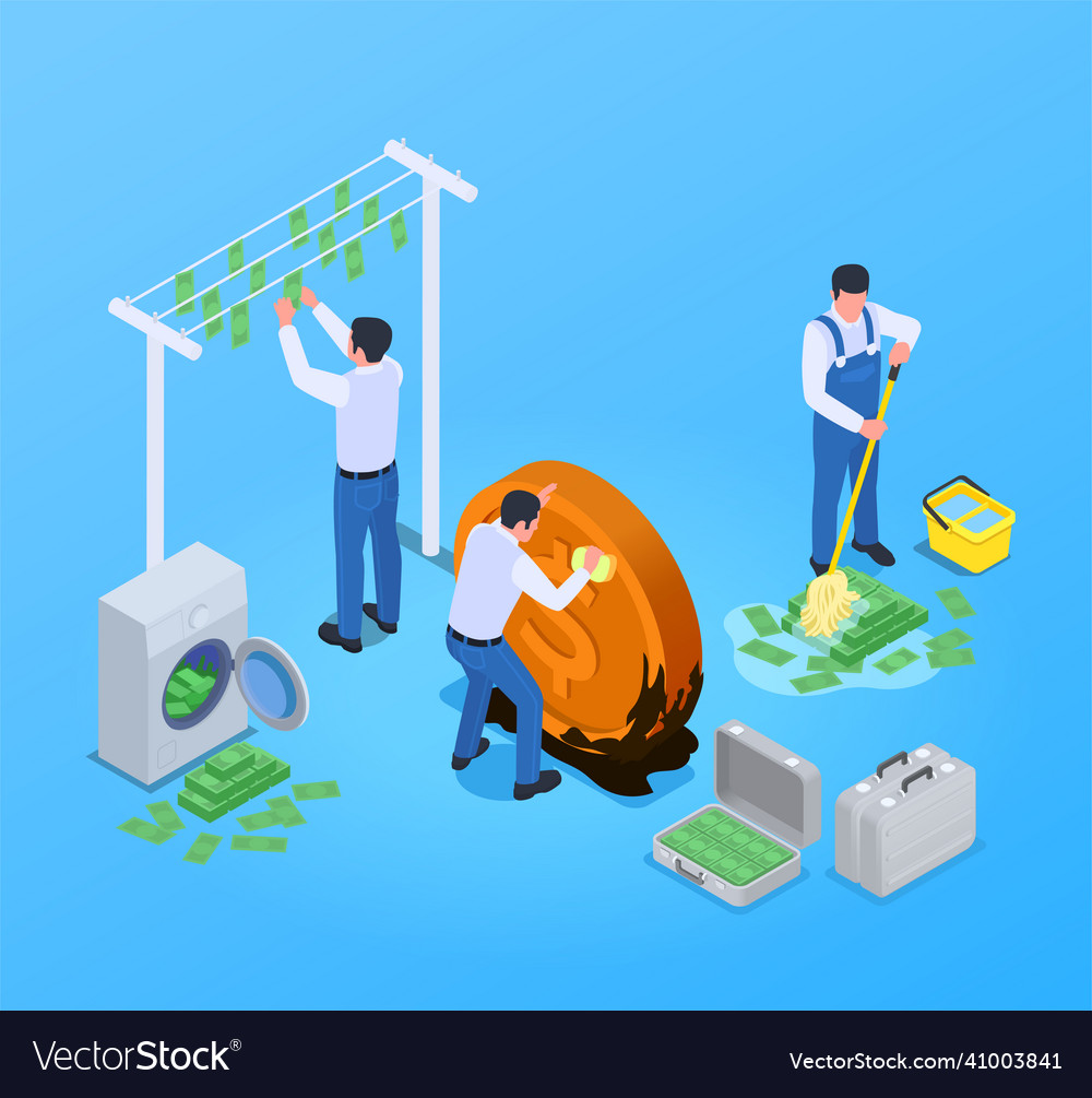 Corruption isometric composition Royalty Free Vector Image