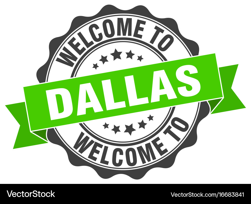 Dallas round ribbon seal Royalty Free Vector Image