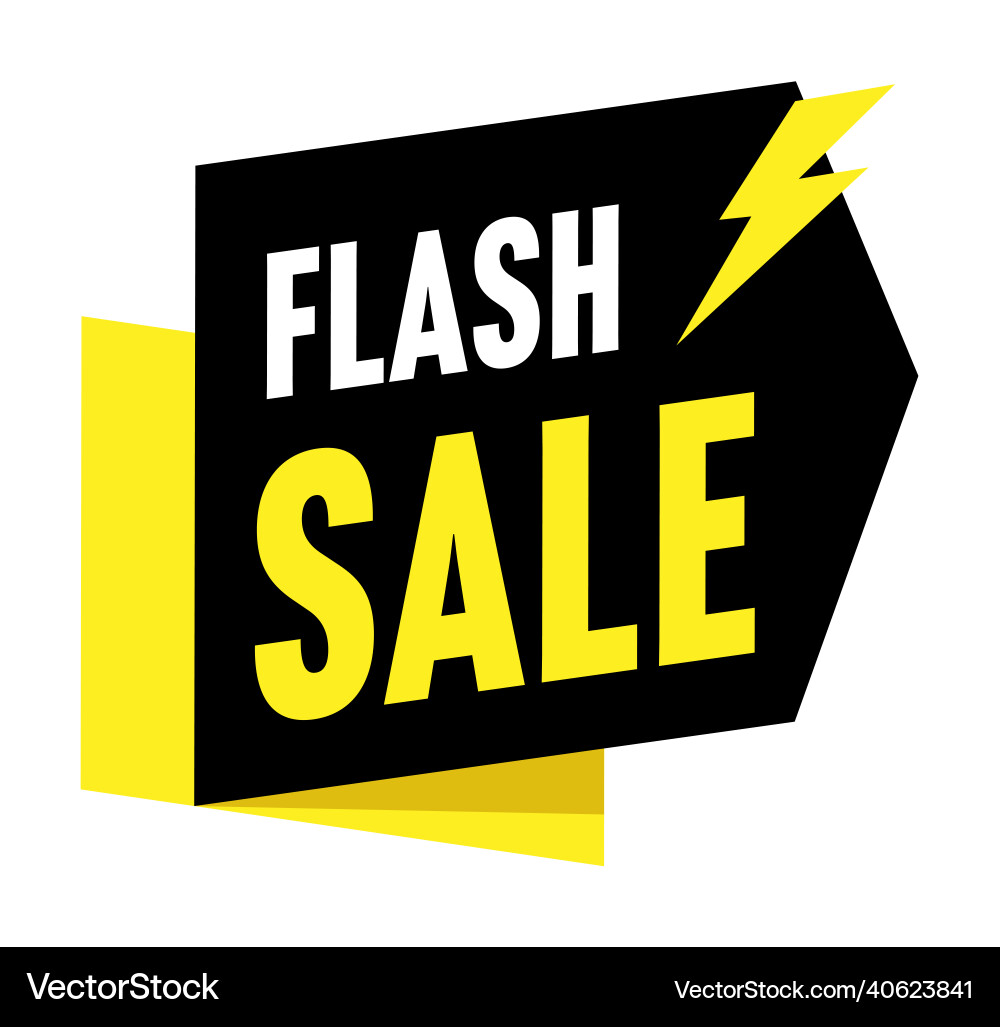 Flash sale deal sticker with lightning design Vector Image