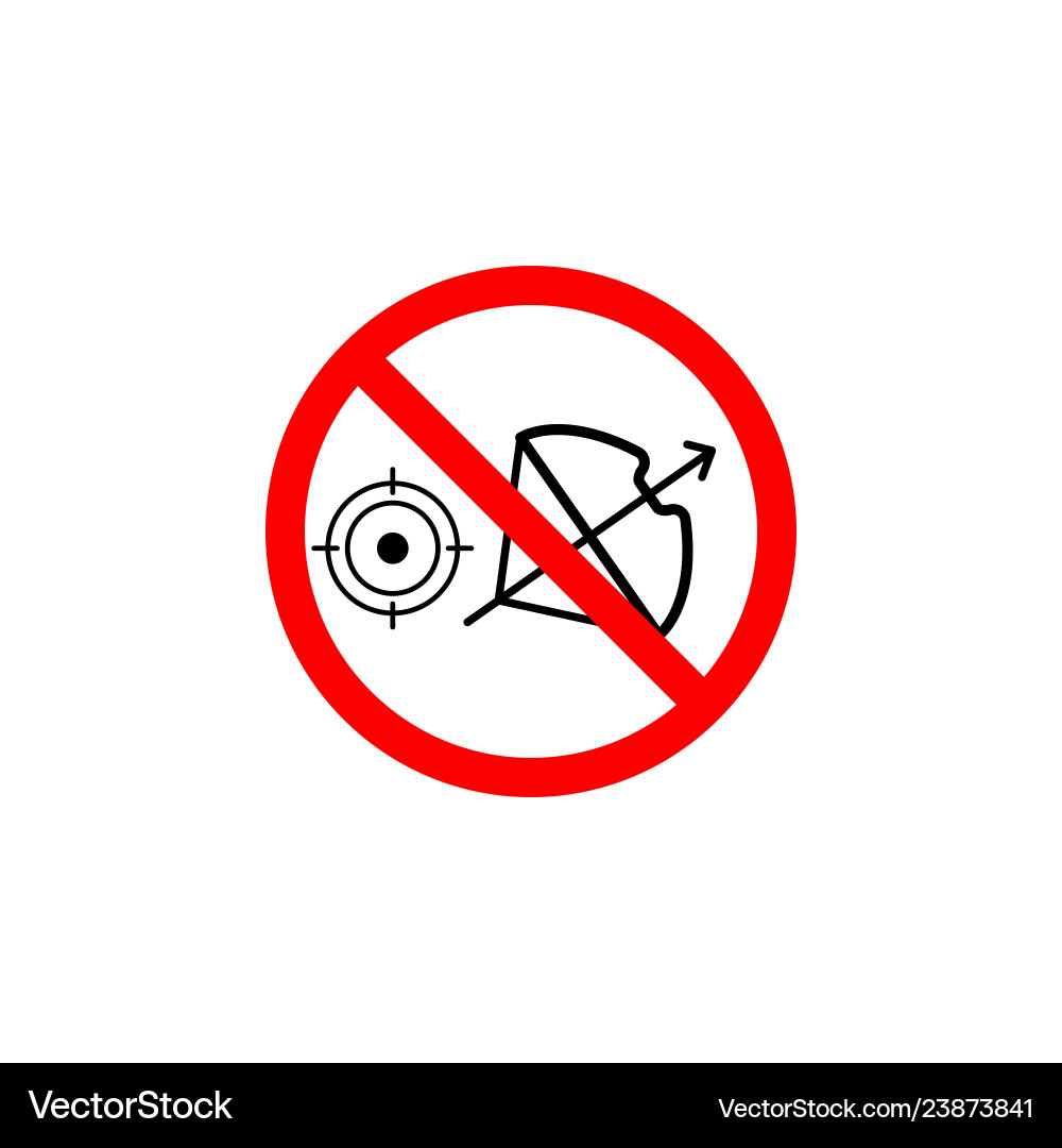 Forbidden hunting arrow icon on white background Vector Image