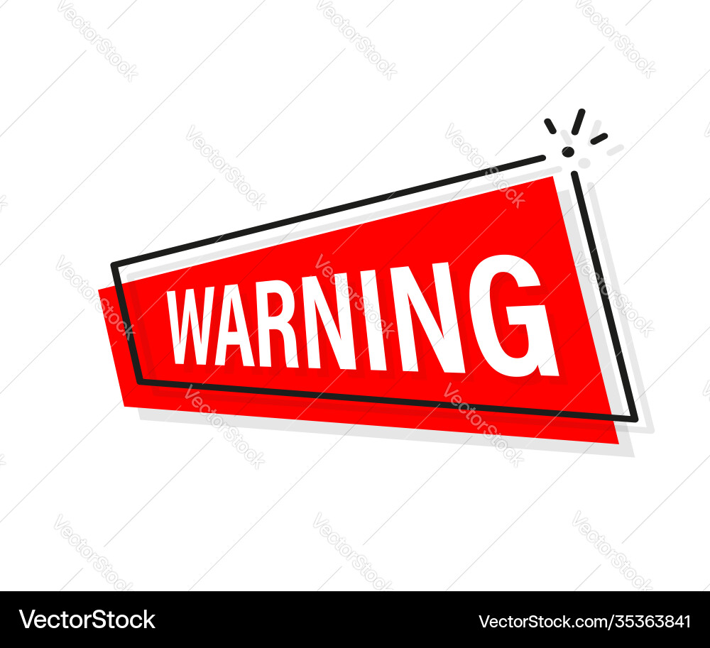 Icon with red warning stamp speech bubble Vector Image