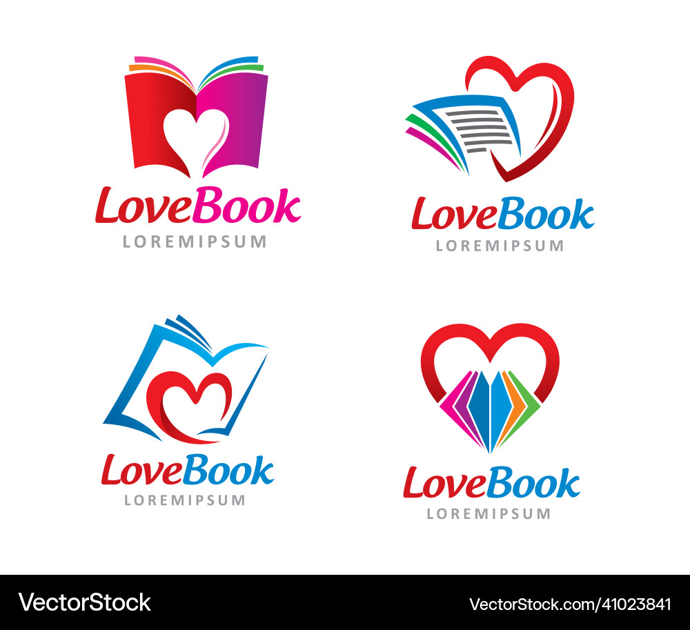 Love book logo symbol or icon template Royalty Free Vector