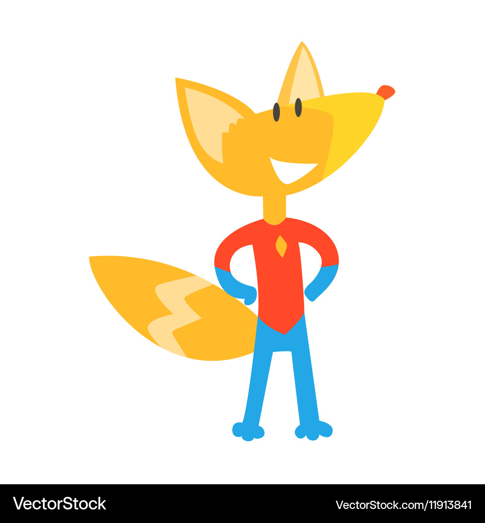 Red Fox Animal Dressed As Superhero With A Cape Vector Image