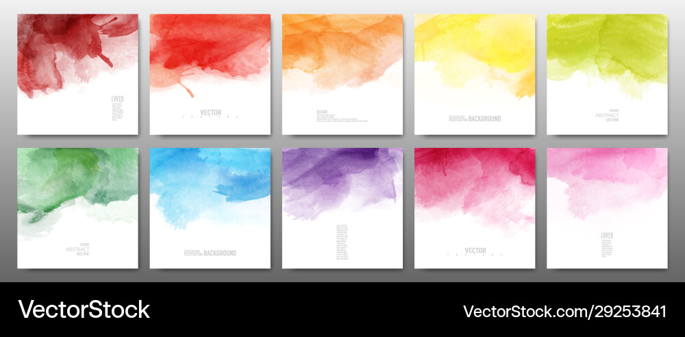 Set bright colors watercolor Royalty Free Vector Image