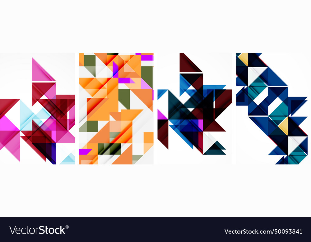 Set of abstract random triangle composition Vector Image