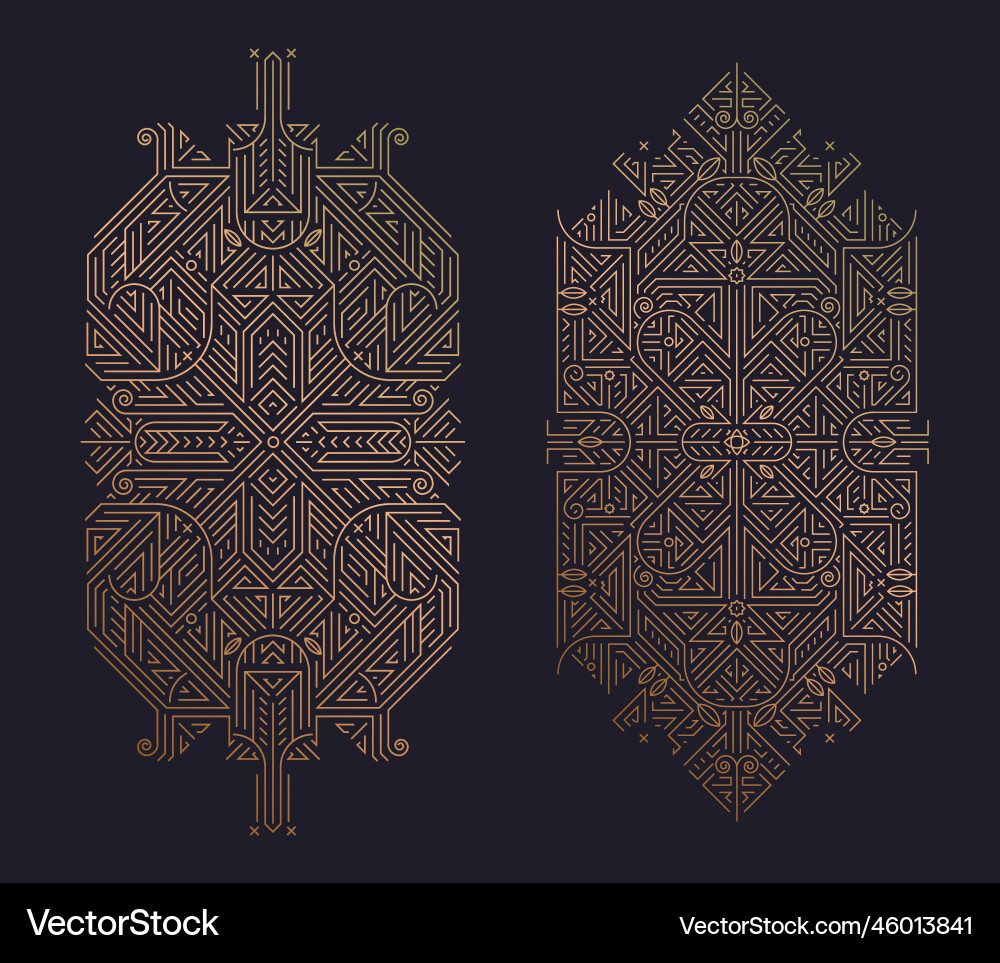 Set of art deco design elements labels and Vector Image