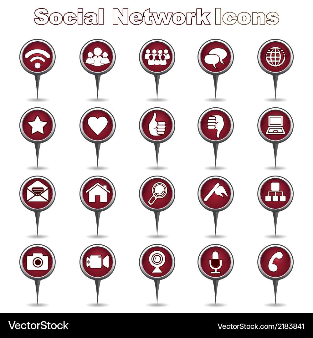 Set of social network icons Royalty Free Vector Image