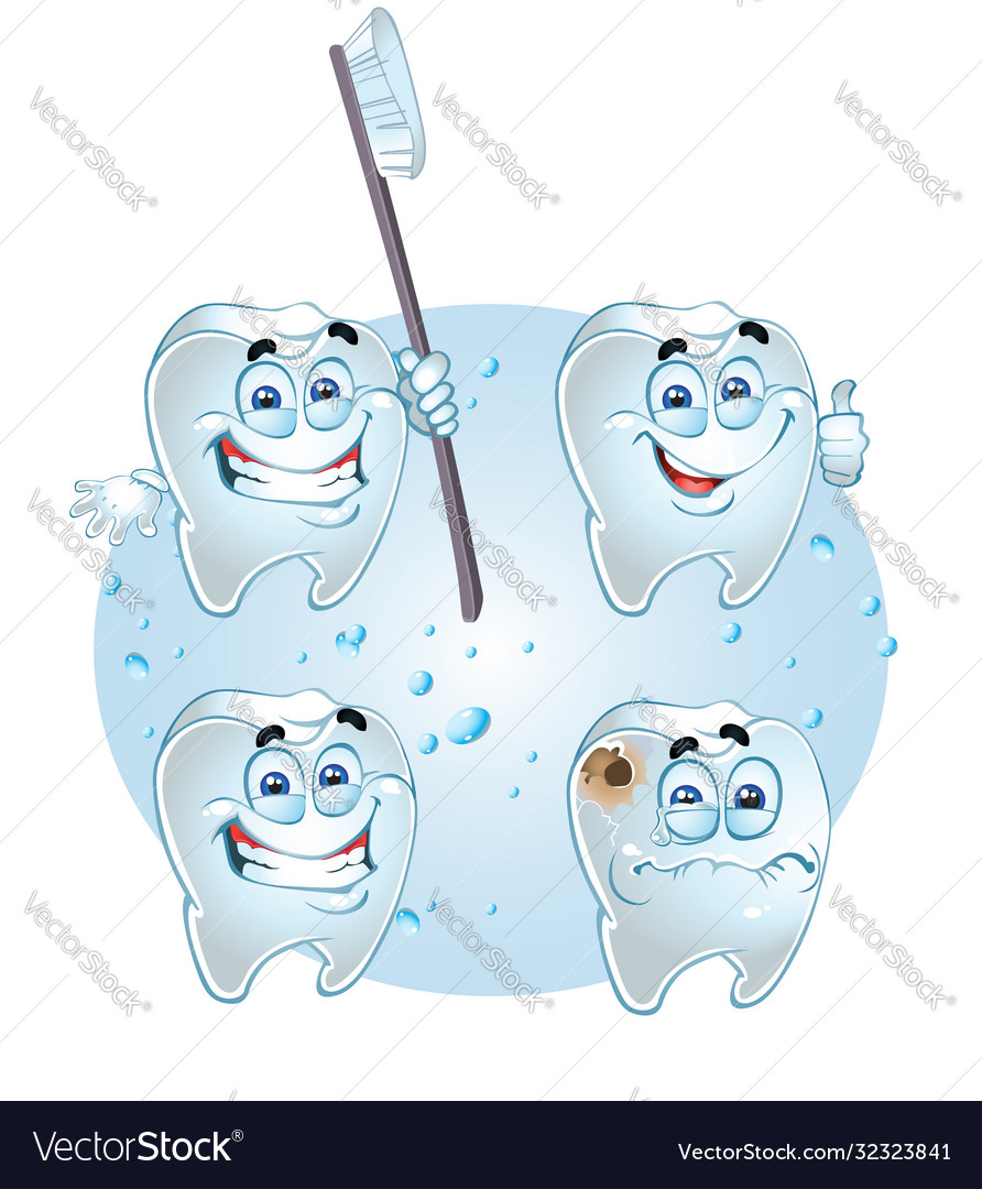 Smiling teeth - health with tooth brush Royalty Free Vector