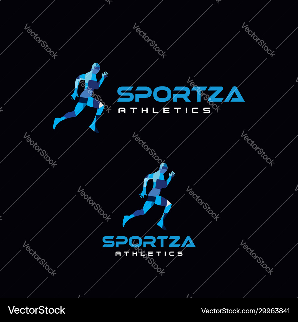Sport run logo design stock symbol Royalty Free Vector Image