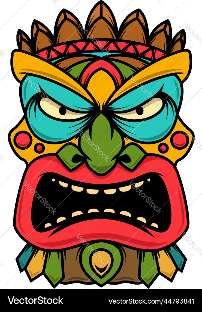 Tiki idol design element for poster card banner Vector Image