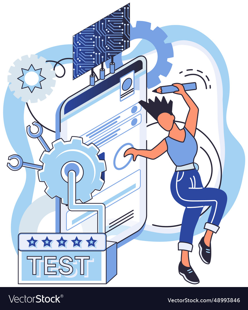 Application Testing Metaphor Software Royalty Free Vector