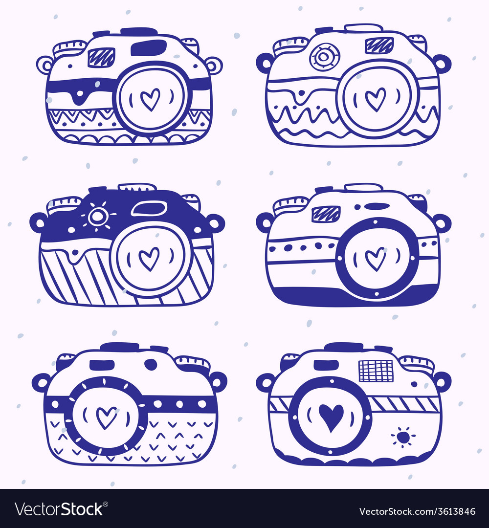 Camera set Royalty Free Vector Image - VectorStock